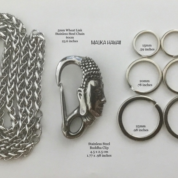 Mauka Hawaii | Jewelry | Buddha Monk Clip Stainless Carabiner Keychain ...